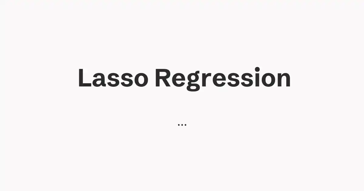 Lasso Regression