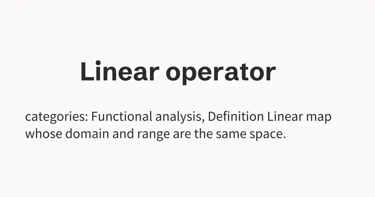 Linear operator