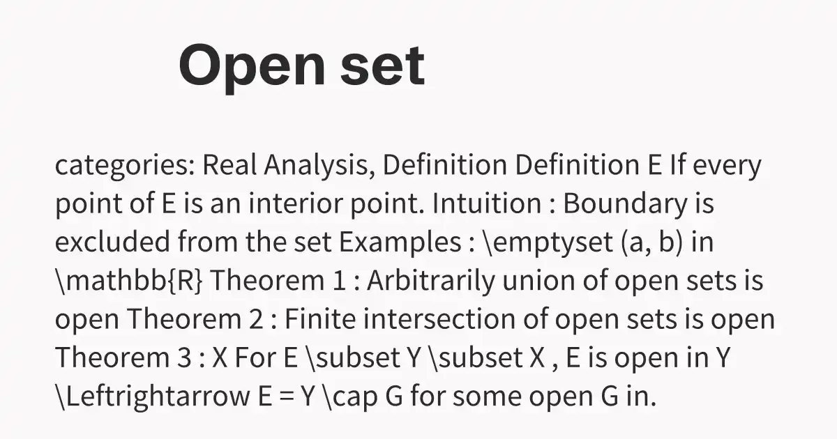 Open set